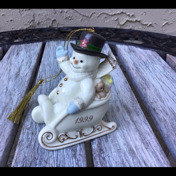Holiday | Lenox 1999 Snowman On Sleigh Ornament | Poshmark